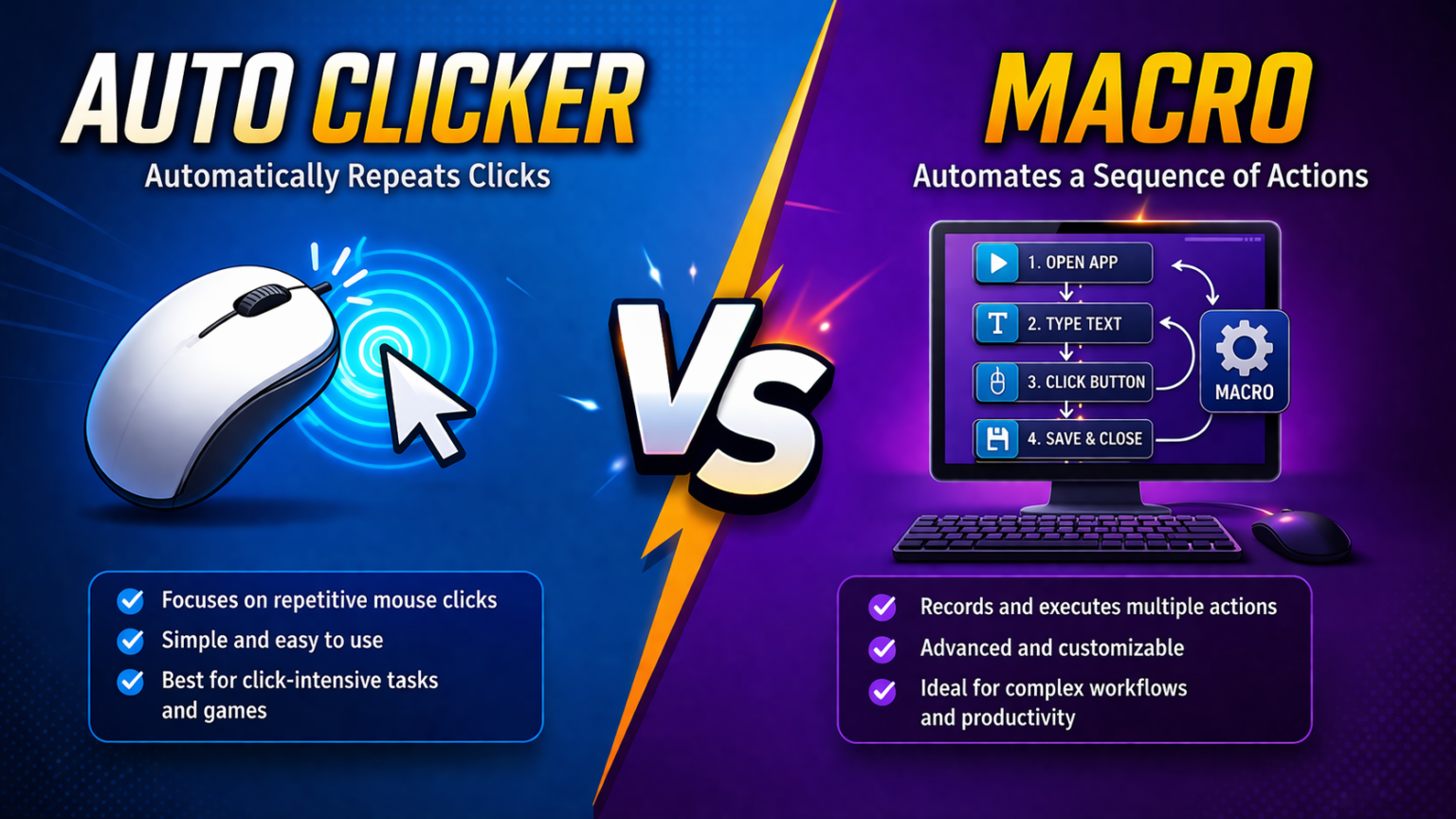 Auto Clicker vs Macro: 5 Key Differences and Best Use Cases